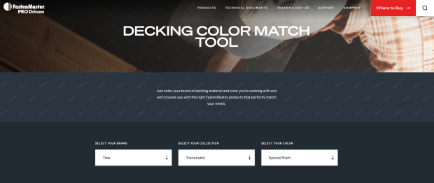 FastenMaster Launches Online Decking Color Match Tool | FastenMaster