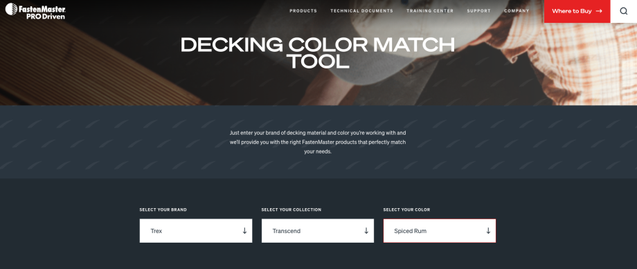 FastenMaster Launches Online Decking Color Match Tool | FastenMaster