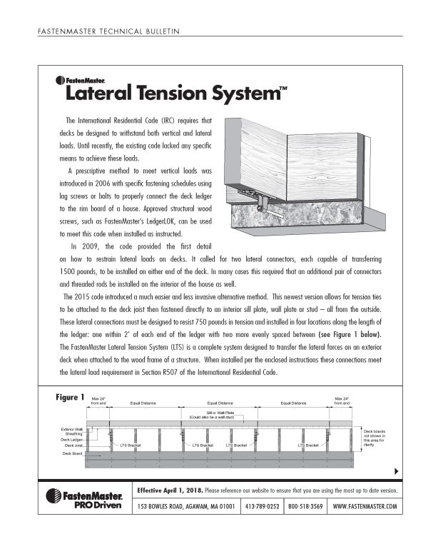 Lateral Tension System (LTS) for Decks | FastenMaster