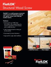 FlatLOK® Screws for Multiply LVL & Lumber Beams,… | FastenMaster