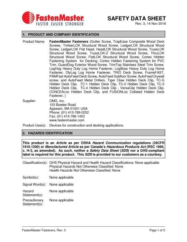 Technical Documentation – Technical Evaluation Reports… | FastenMaster